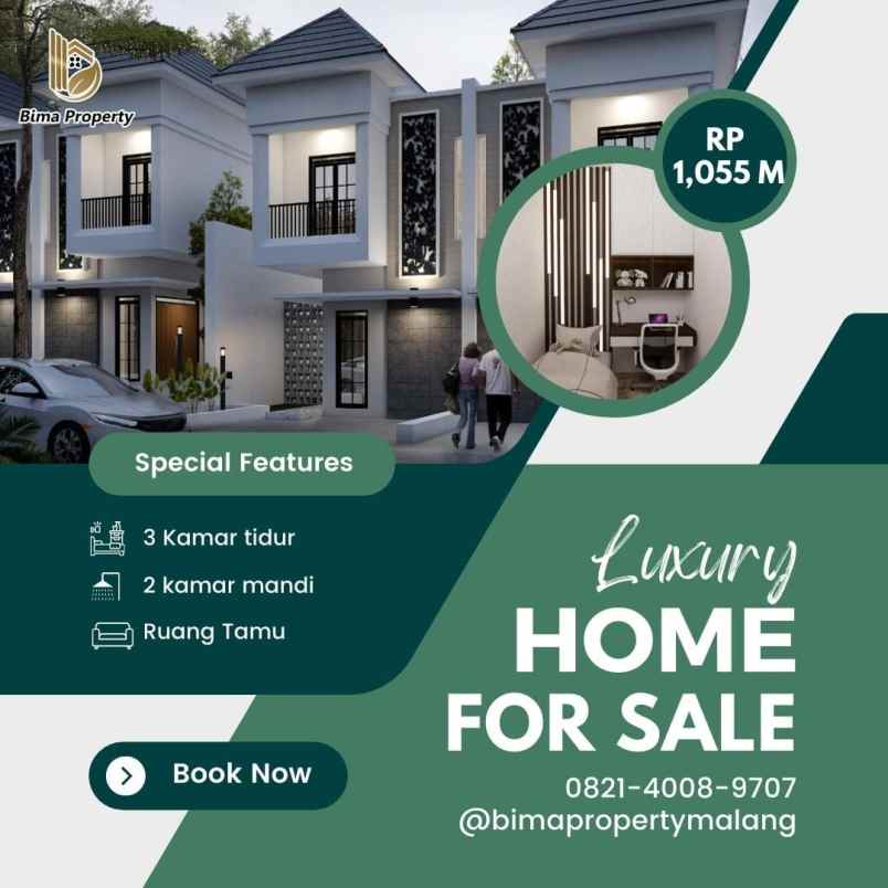 Rumah Mewah Cantik 2 Lantai Area Dau Malang