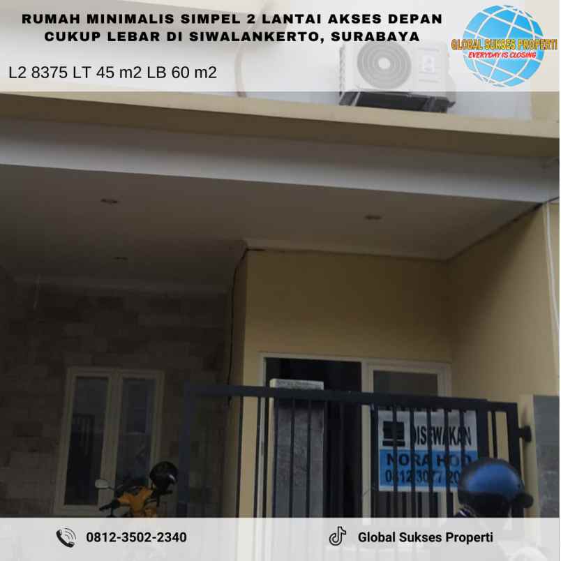 Rumah Desain Minimalis Ada 2 lantai Multifungsi Aman Tengah Kota Surabaya