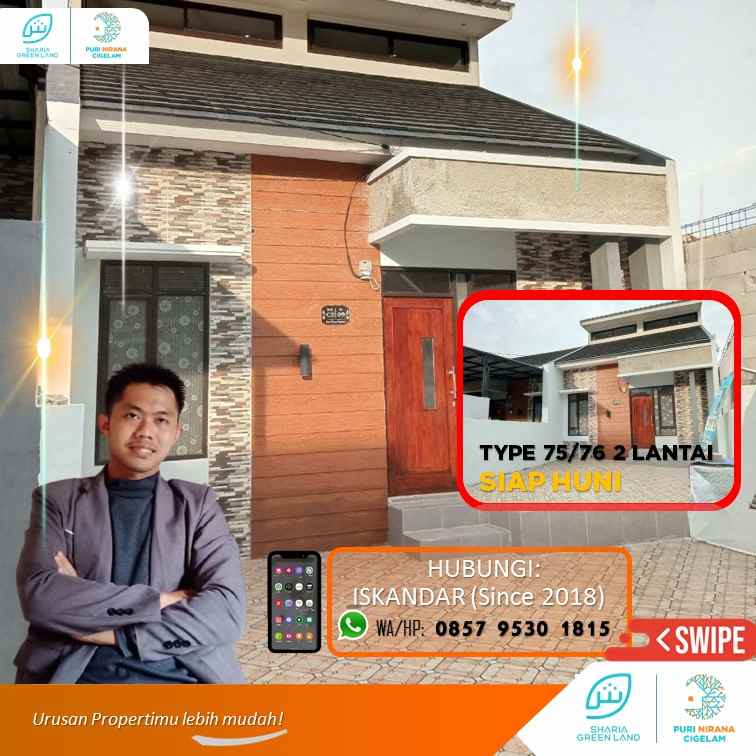 Rumah 2 Lantai Siap Huni di Perumahan Nuansa Islami Purwakarta