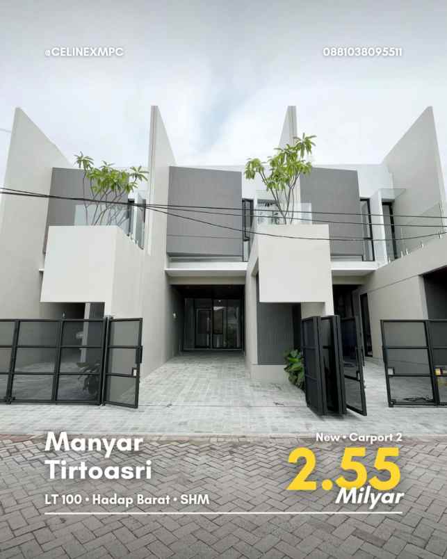 Rumah Manyar Tirtoasri New Minimalis Dry Garden Carport 2 Row 3