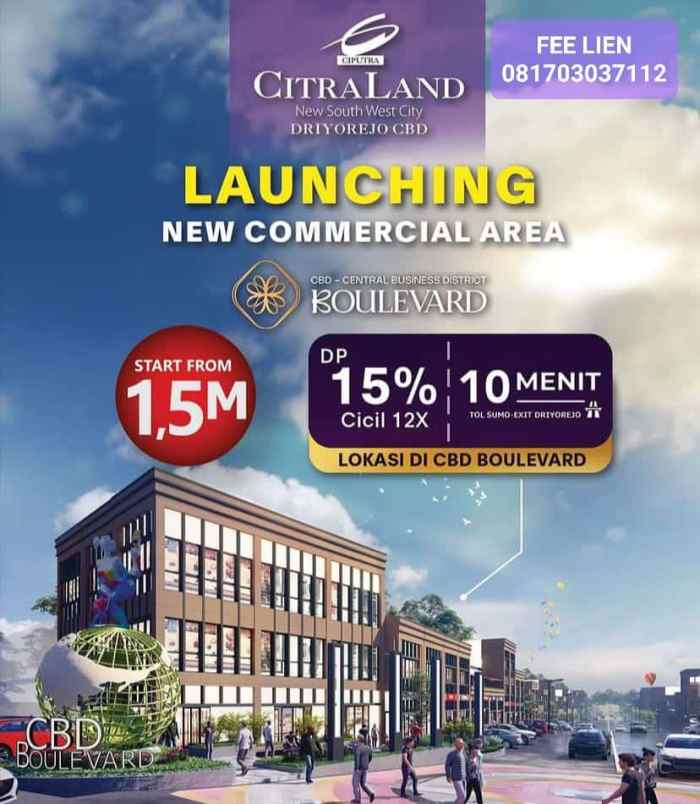 New Phase Citraland Boulevard CBD, New Launching Commercial Shop