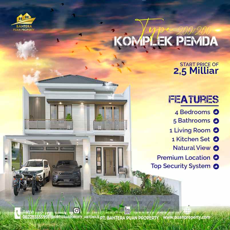 Rumah Hunian yang Indah Type 200/200 Komplek Pemda